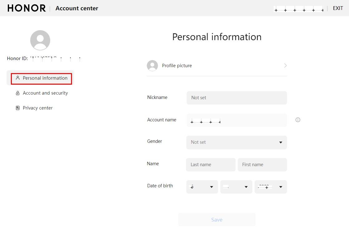 You may modify your personal information by clicking on “Personal ...