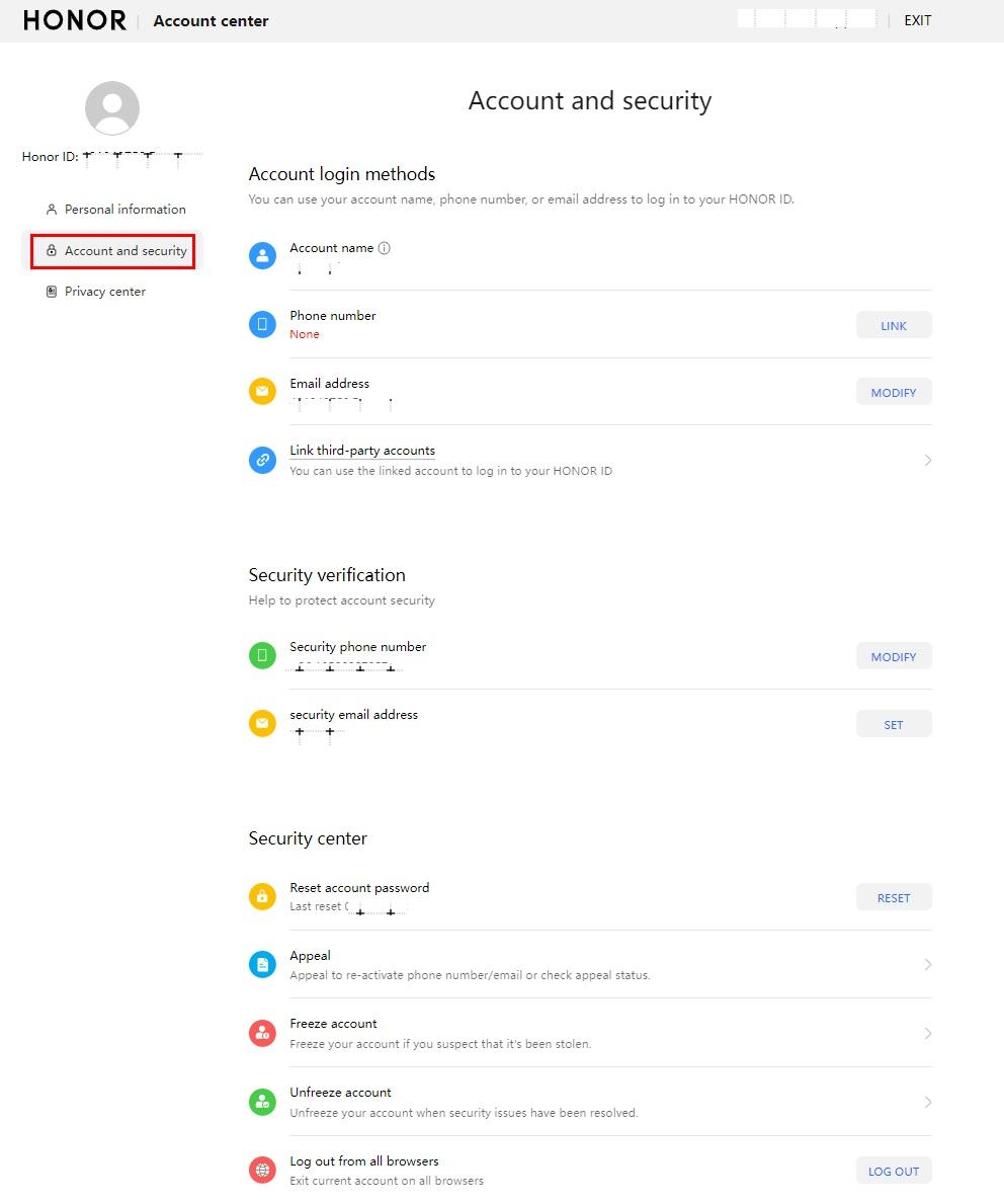 You may modify your Account login methods, your security verification ...