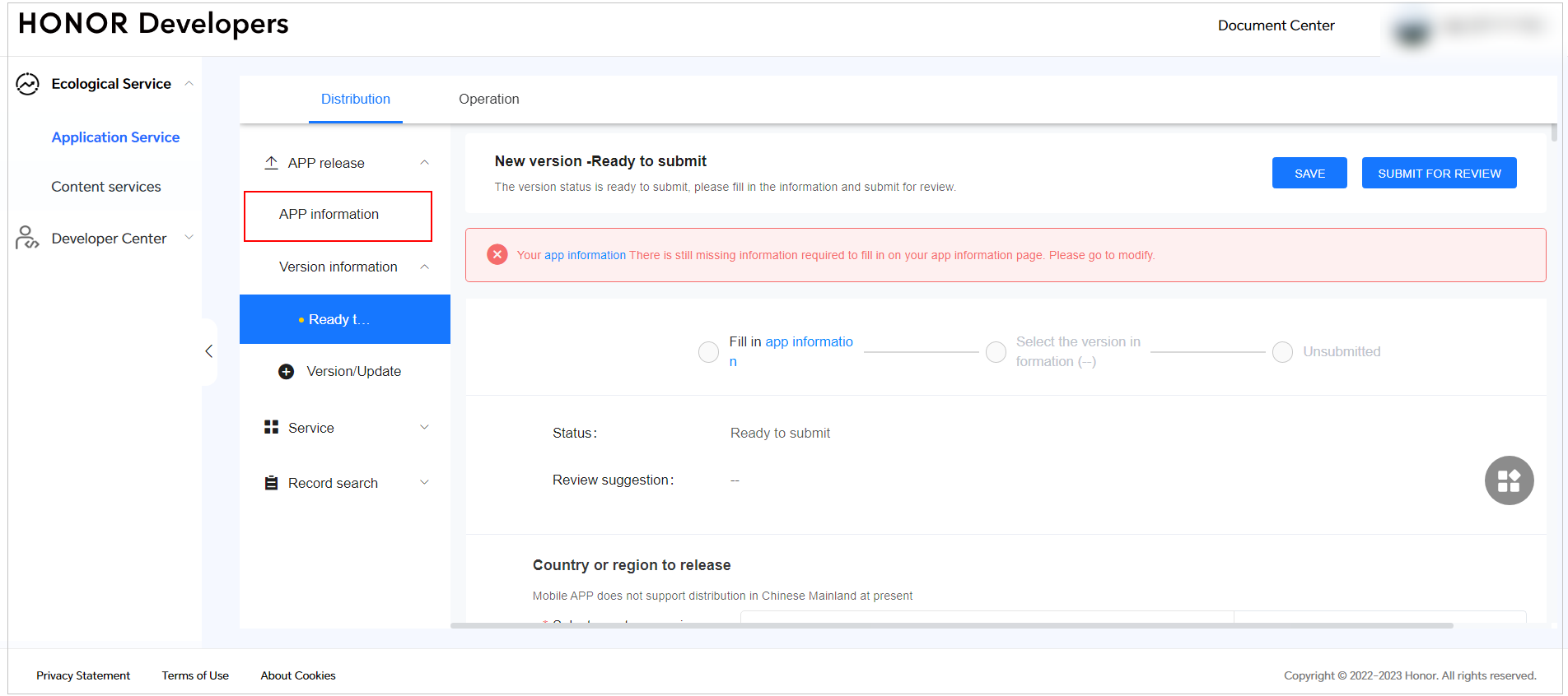 3. Filling In App Information