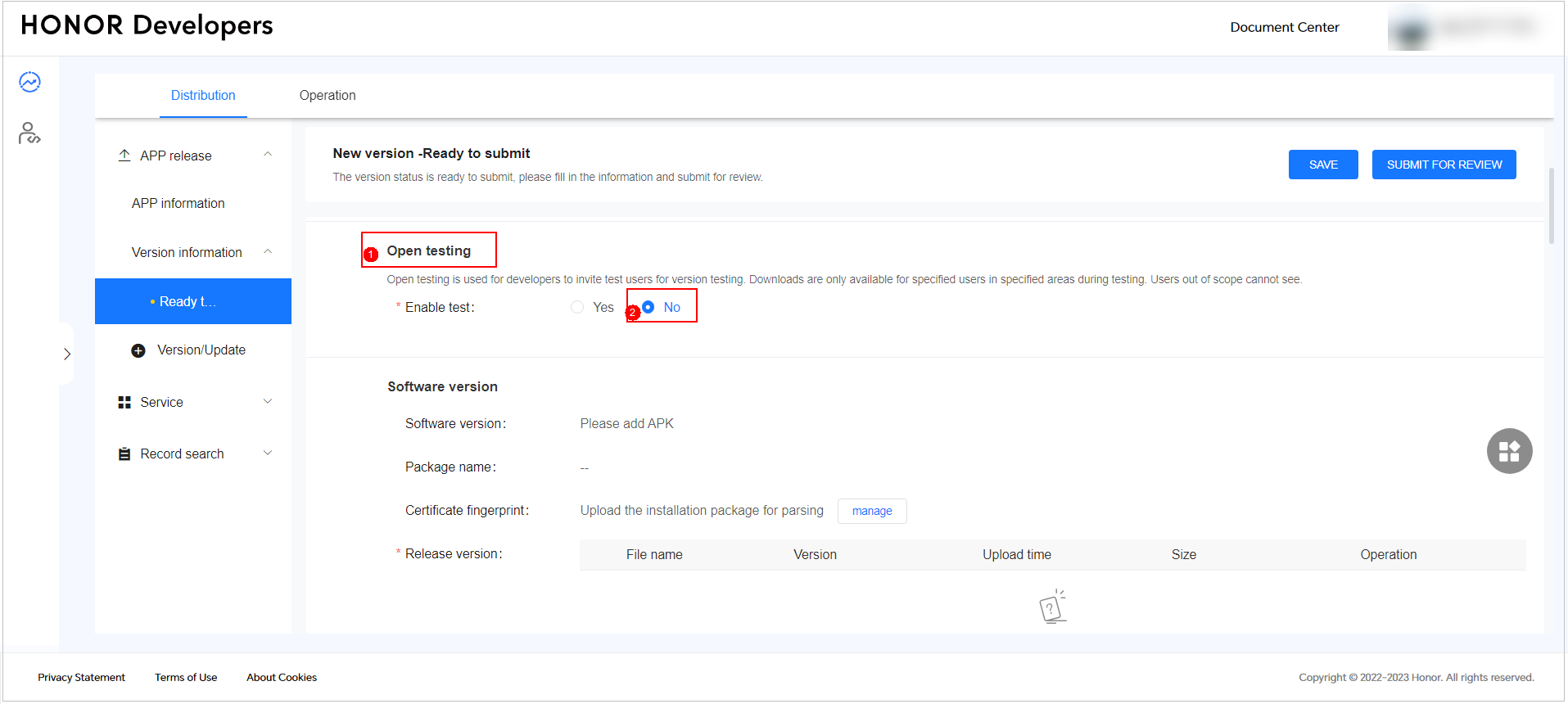 5. Uploading App Package