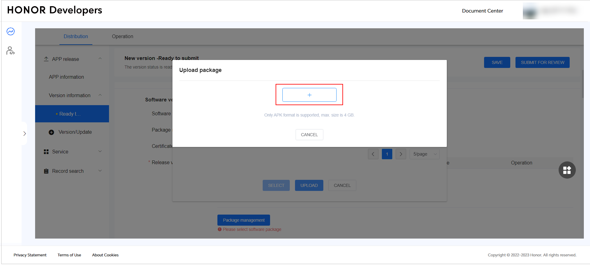 If it is not an initial upload, the app package name in the package you upload this time must be ...