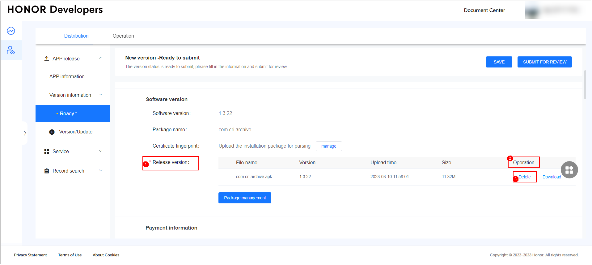 2) Click Delete to complete the deletion of the app package in the ...