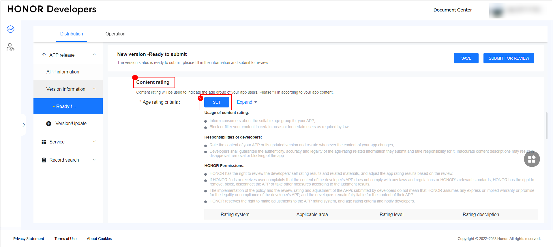2. Select the appropriate age rating based on your app content, and then click Confirm in the ...
