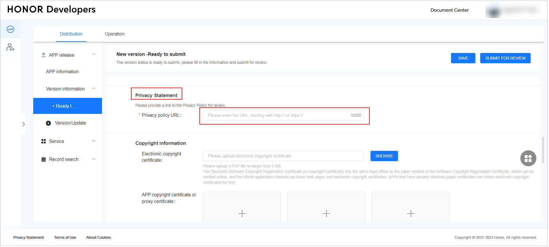 9. Uploading Copyright Information and Publication Approval Number