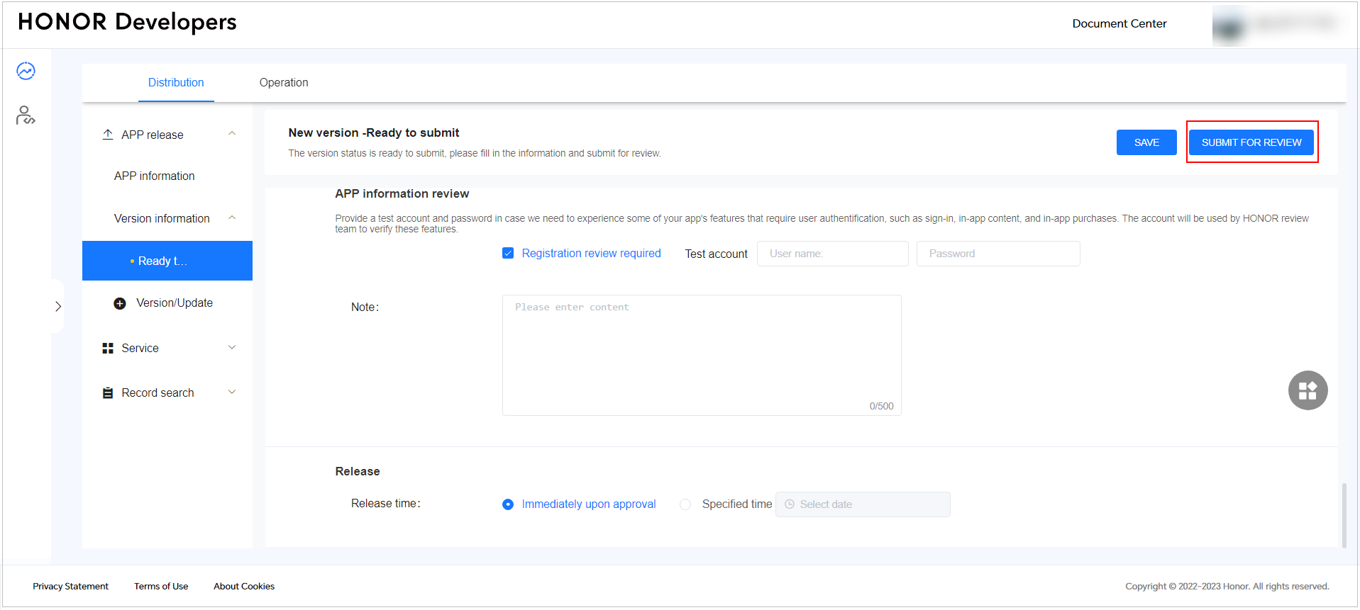 2. After confirming version code and default language are correct in the pop-up window, click ...
